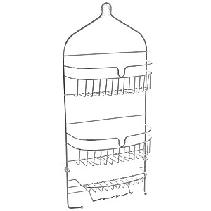 Kenney Rust-Resistant Heavy Duty 3-Tier Large Hanging Shower Caddy with Suction Cups and Four Razor Holders, Chrome