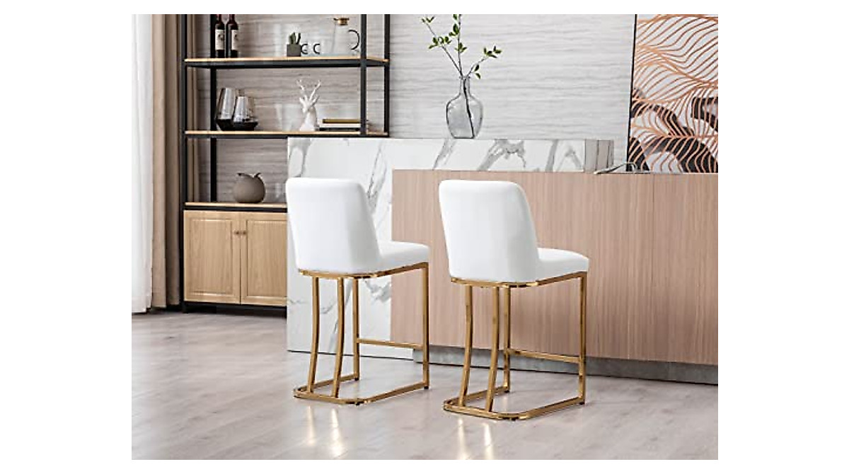 Shop BESTANO Mid-Century Modern Gold Bar Stools – Stylish & Comfortable