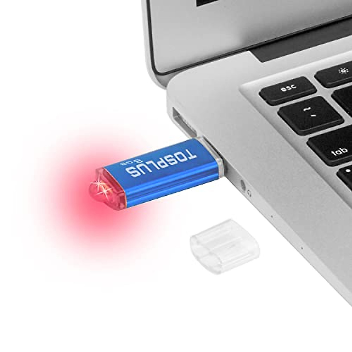 TOSPLUS 2Pack 8GB USB 2.0 Flash Drive 8GB Thumb Drive Memory Stick Jump Drive (Black/Light Blue)