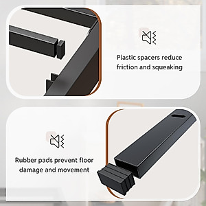 WAYES Queen Bed Frame, 14 Inch High Platform Bed Frame with Storage, Minimal Queen Size Metal Bed Frame, Heavy Duty, No Box Spring Needed, Noise-Free, Easy Assembly, Black