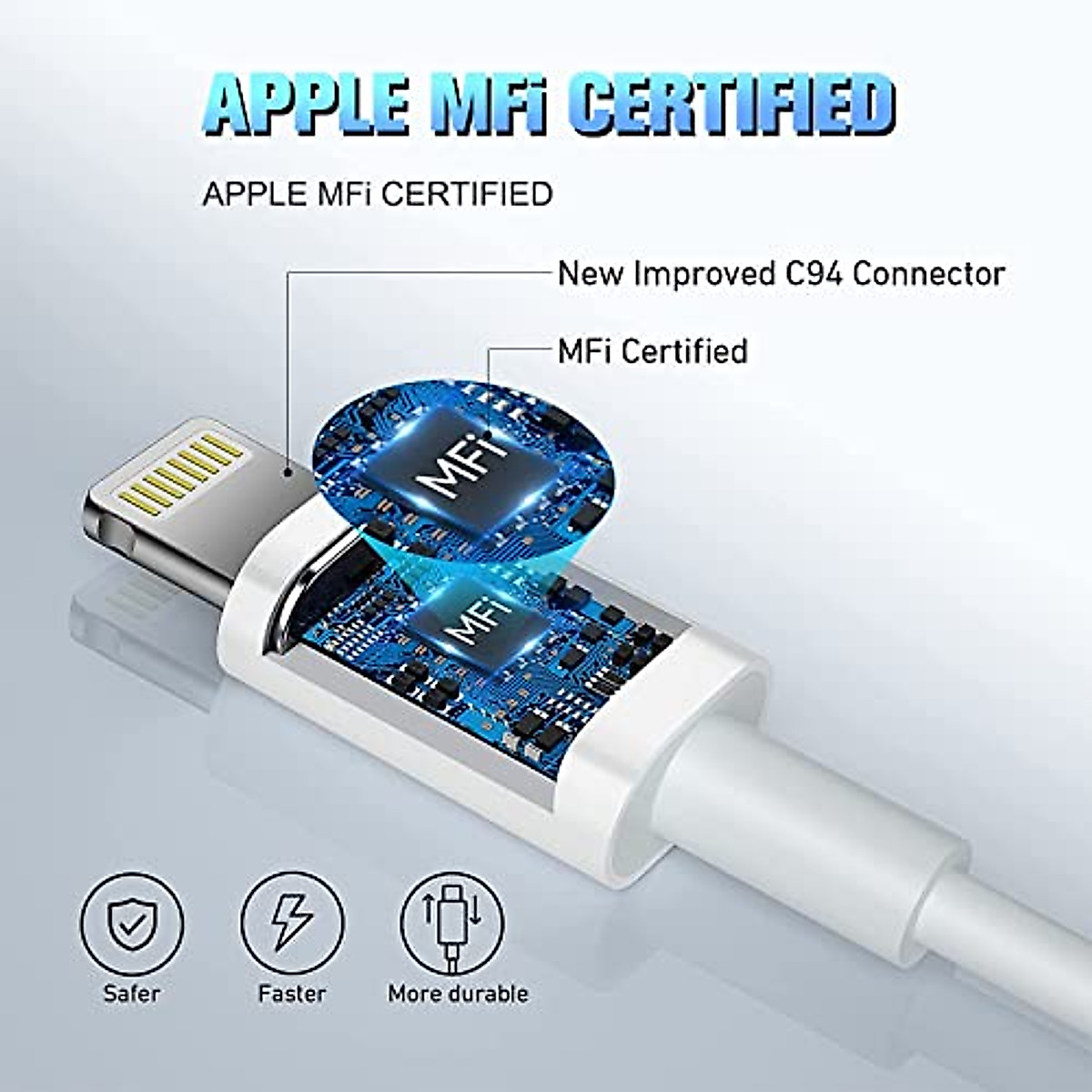 iPhone Fast Charging Cable [Apple MFi Certified] 2-Pack 3FT Lightning to USB Cable iPhone Charger Cord Compatible with iPhone 14 13 12 11 Pro Max XR XS X 8 7 6 Plus SE iPad and More Lightning Cable