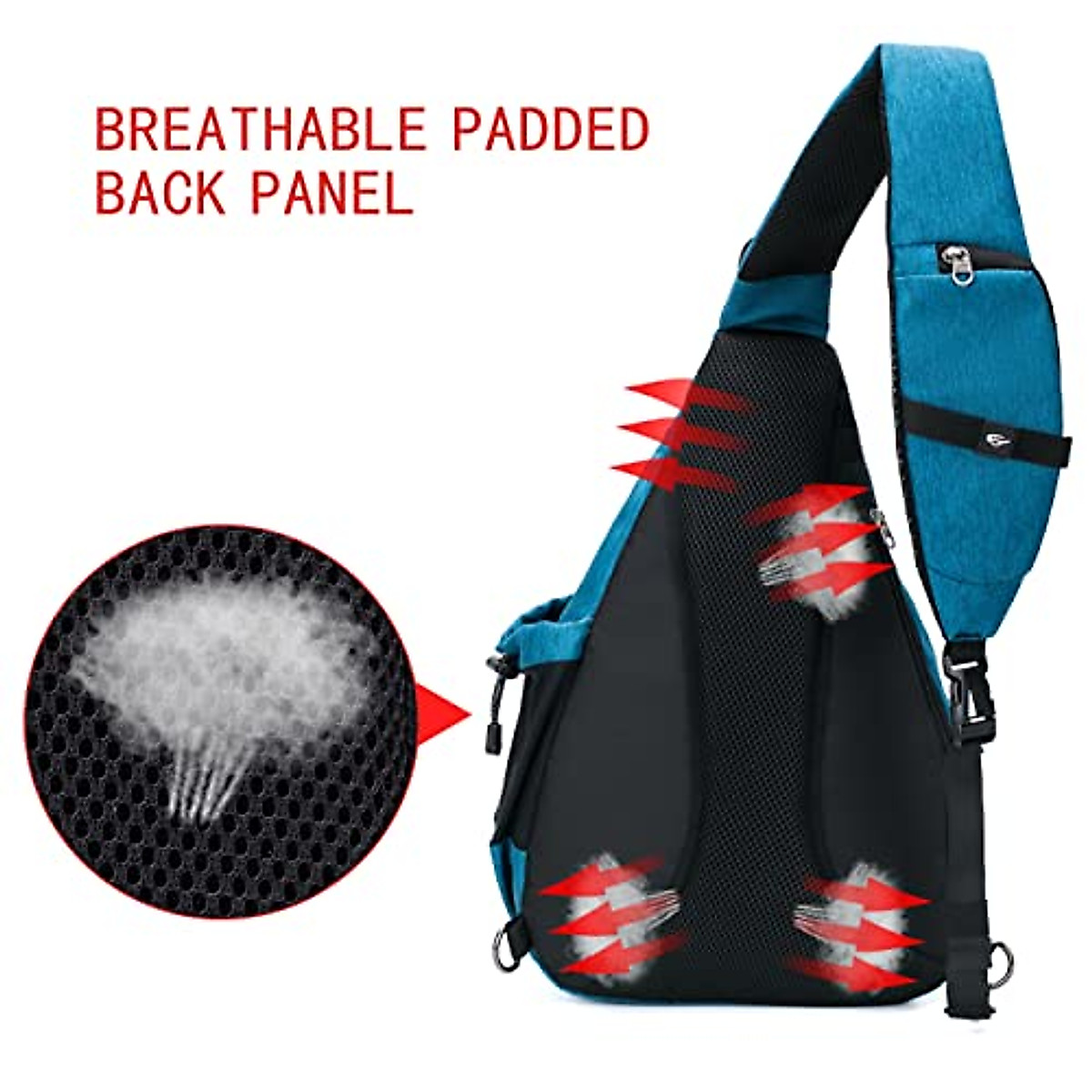 TurnWay Water-Proof Sling Backpack/Crossbody Bag/Shoulder Bag for Travel, Hiking, Cycling, Camping for Women & Men (Blue)