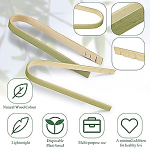 40 Pieces Mini Bamboo Disposable Tongs 4 Inch Bamboo Toast Tongs Disposable Mini Tongs Wooden Cooking Tongs for Cooking Toast Bread Pickles Tea Supplies