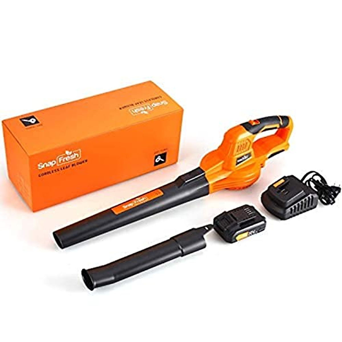 SnapFresh Leaf Blower -20V Cordless Leaf Blower with Battery & Charger, Electric Leaf Blower for Yard Cleaning, Lightweight Leaf Blower Battery Powered for Snow Blowing (Battery & Charger Included)