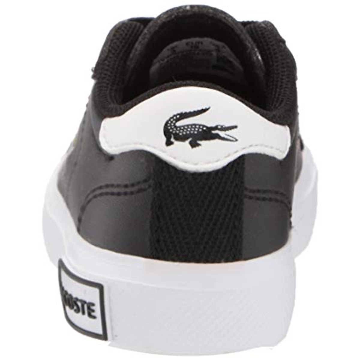 Lacoste Unisex-Child Powercourt Sneaker, Black/White, 8 Toddler