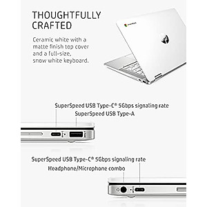 HP Chromebook x360 14 Laptop, Intel Celeron Processor, 4 GB RAM, 32 GB eMMC, 14” HD (1366 x 768), Chrome OS, Work, Streaming, School, Long Battery Life (14a-ca0050nr, 2021) (Renewed)