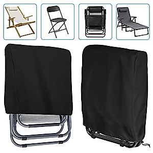 Kovshuiwe Outdoor Zero Gravity Folding Chair Cover Waterproof 2PCS, Folding Chair Storage Covers All Weather, Dustproof 420D Oxford Anti Zero Gravity Chair Cover with Storage Bag, Black