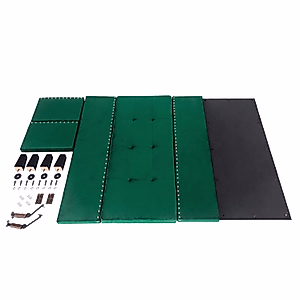 Adeco Rectangular Storage Ottoman, Velvet Tufted End of Bed Bench with Rivet, Footrest Stool Coffee Table for Living Room Bedroom Entryway, Need Assembly, Green