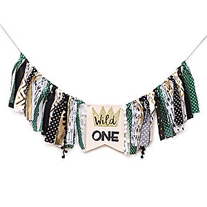 Wild one 1st Birthday Banner - Wild One Decoration, A High Chair Banner, A Wild Side Banner, Inspired by Wild Creatures, Photo Props, Where There are Wild Things.