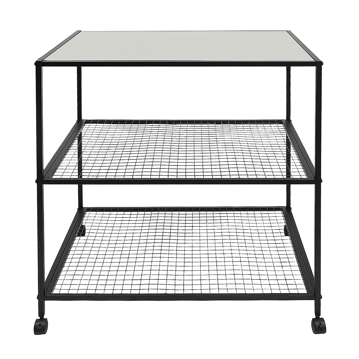 Mobile Outdoor Grill Cart, 3-Tier Stainless Steel Work Cart Table Dining Cart Table for Pizza Oven Outdoor Cart Grill Stand Trolley Table for Home, Backyard and Outdoor, Black