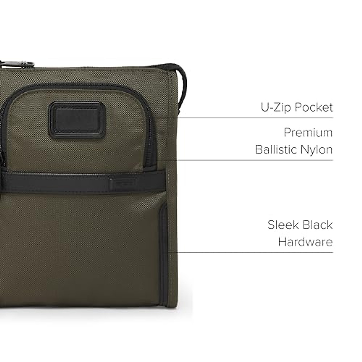 TUMI Alpha Pocket Bag - Women's & Men's Everyday Crossbody Bag - Includes Adjustable Shoulder Strap - For Business & Travel - Olive Night