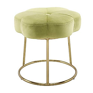 Linon Light Green and Gold Vanity and Accent Talulah Stool