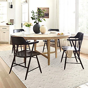 COZYLOOM Area Rug 3x5 Shag Entryway Rug Moroccan Farmhouse Area Rug Beige Rug Nursery Decor Non-Slip Boho Textured Rug Non-Shedding Low Pile Area Rug for Living Room Bedroom Dining Room Home Office