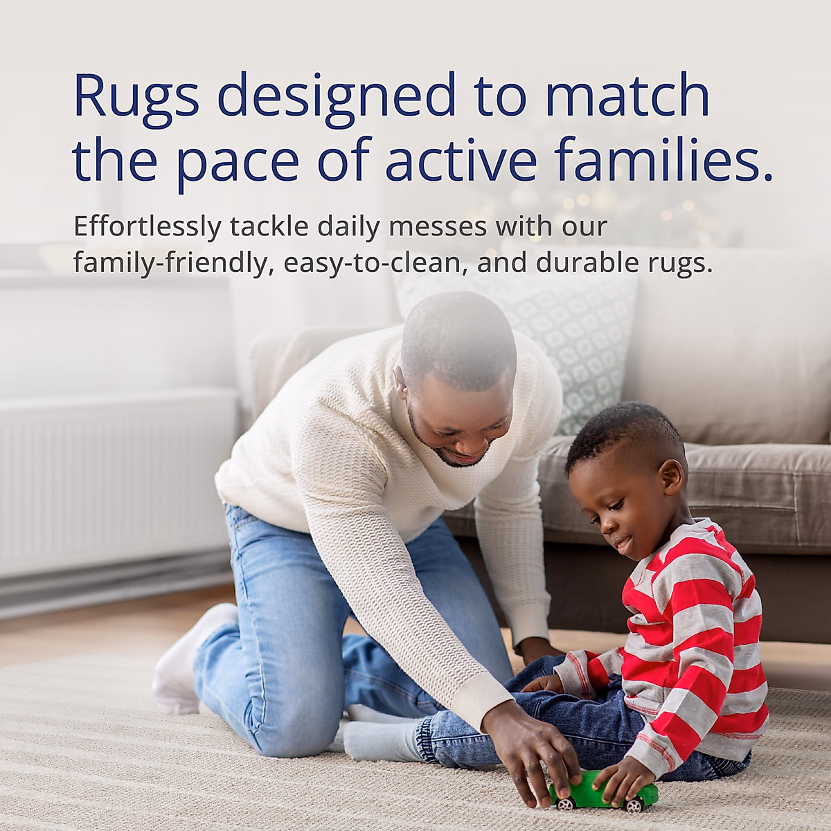 Abani Terra Cream 6' x 9' Area Rug for Living Room, Bedroom - Vertical Lines Pattern - Durable & Easy to Clean