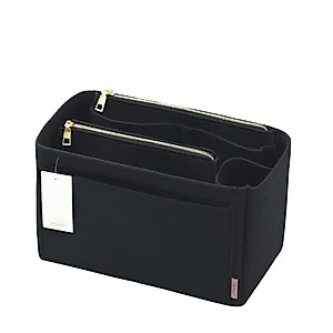 ZTUJO Purse Organizer, Felt Bag Organizer Purse Organizer Insert For Speedy, Neverfull, Graceful, Neverfull,Tote, Handbag,Shaper (Medium, Black)