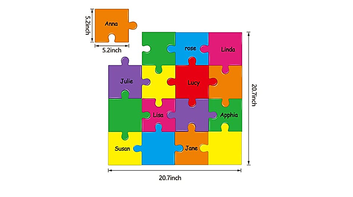 Colorful Puzzle Pieces Cutouts for Classroom Decor