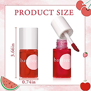 4 Colors Lip Tint Stain Set,Korean Lip Gloss Lip Tint Stain Mini Liquid Lipstick Multi-use Lip and Cheek Tint Long Lasting Non-Stick Cup Waterproof, High Pigment Vivid Color Lip Tint Makeup