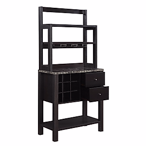 Convenience Concepts Newport Serving Bar, Espresso/Faux Marble