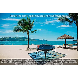 EmberDefender Fire Pit Mat, Portable Fireproof Under Grill Mat for Outdoor Heat Deflector Protection, Large Mat 48 x 48in, Includes Accessories, Perfect for Deck, Backyard, Bonfire, BBQ, Camping