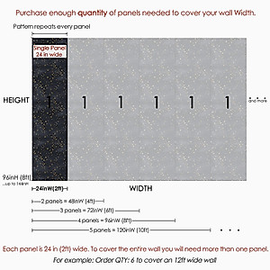 Coloritto Starry Night Peel and Stick Wallpaper | Removable Self Adhesive Space Wallpaper | Kid's Room Interior | Peel and Stick Wallpaper (Sample 12" W x 8" H)