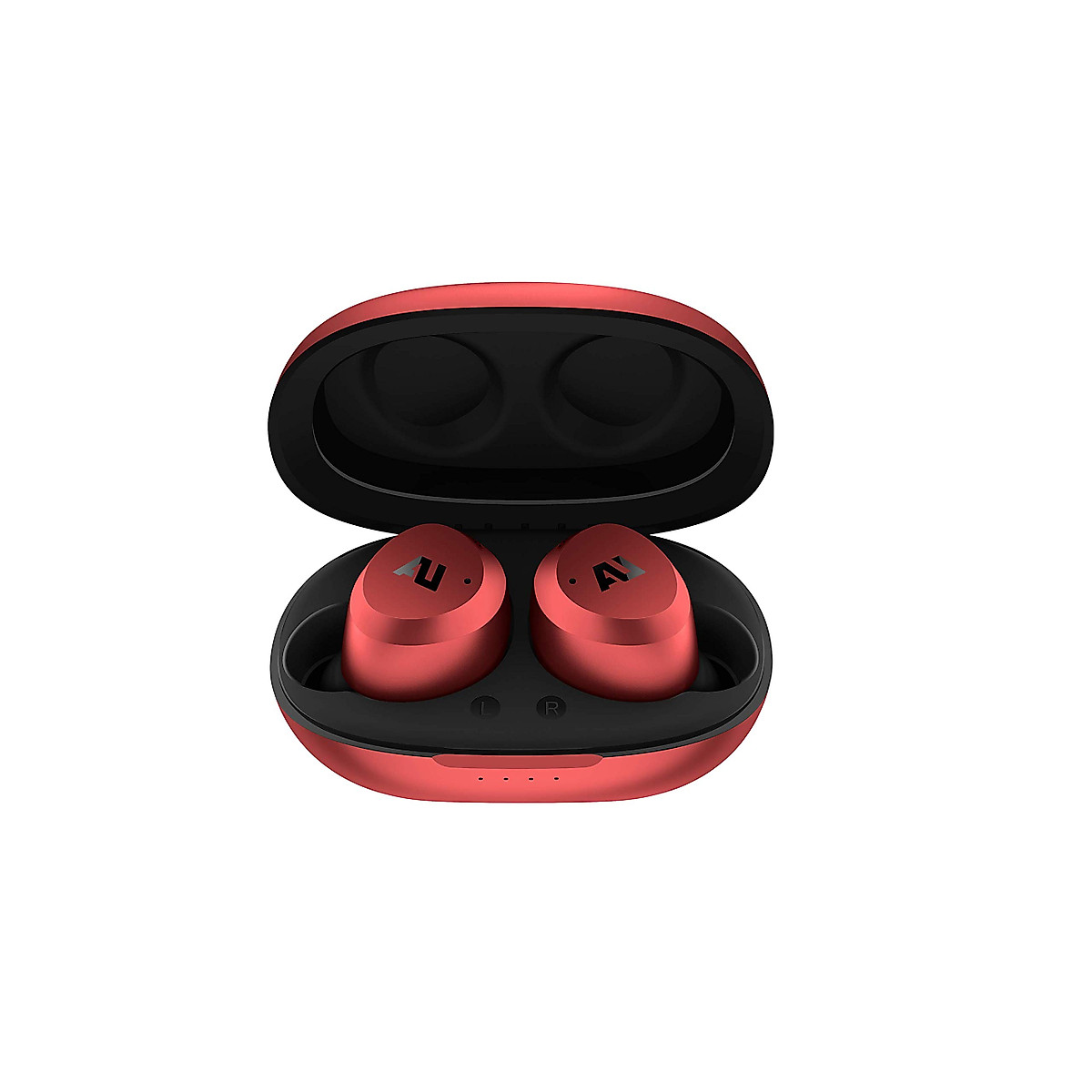 ausounds AU-Stream Hybrid Bluetooth True Wireless Hybrid Active Noise Cancelling Earbuds with Touch Controls, Wireless Charging Case, and Premium Dynamic Drivers, Red