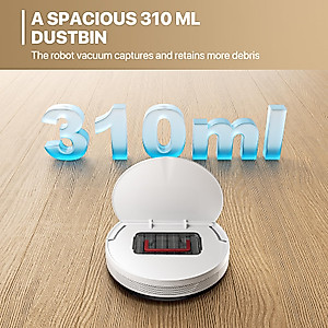 mollie Robot Vacuum Cleaner, Tangle-Free Suction, Auto Self-Charging Robotic Vacuum Cleaner Ideal for Low Carpet Pet Hair Hard Floors, White