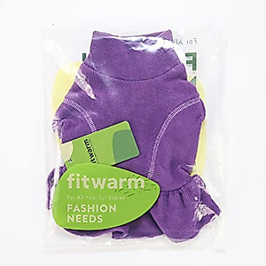 Fitwarm Athleisure Fleece Dog Dresses, Dog Clothes for Small Dogs Girl, Pet Lightweight Turtleneck Sweater, Cat Apparel, Purple, Medium