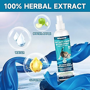 Woyamay No Chew Spray for Dogs 200ML, Bitter Apple Spray for Dogs Stop Chewing Licking of Furniture, Shoes, Bandages, Dog Training & Behavior Aids Spray, Indoor & Outdoor Use, No Alcohol & Trace