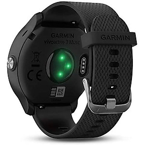 Garmin vivoactive 3 Music GPS Smartwatch 010-N1985-01, Black with Silver Hardware, Music Storage and Playback (Renewed)