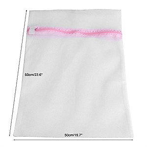 Mesh Laundry Bag For Washing Lingerie And Delicate Garments Women Wash Bag Washing Machine Bag Protect Blouse Hosiery Stocking Underwear Bra Etc With Premium Zipper (Fine Mesh 50x60cm)