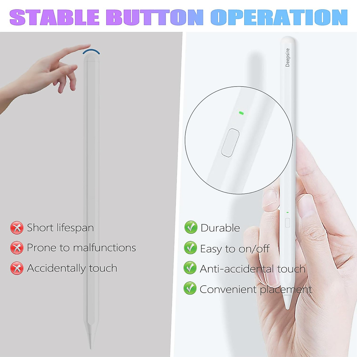 Stylus Pen for iPad 9th&10th Generation Palm Rejection with Pen Case Magnetic Stylus for Apple Pencil,Pen for Apple iPad Compatible with (2018-2023) iPad Pro 11&12.9 inch, ipad 9th Gen