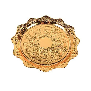 FOMIYES Turkish Ottoman Coffee Tea Beverage Serving Wavy Tray Gold