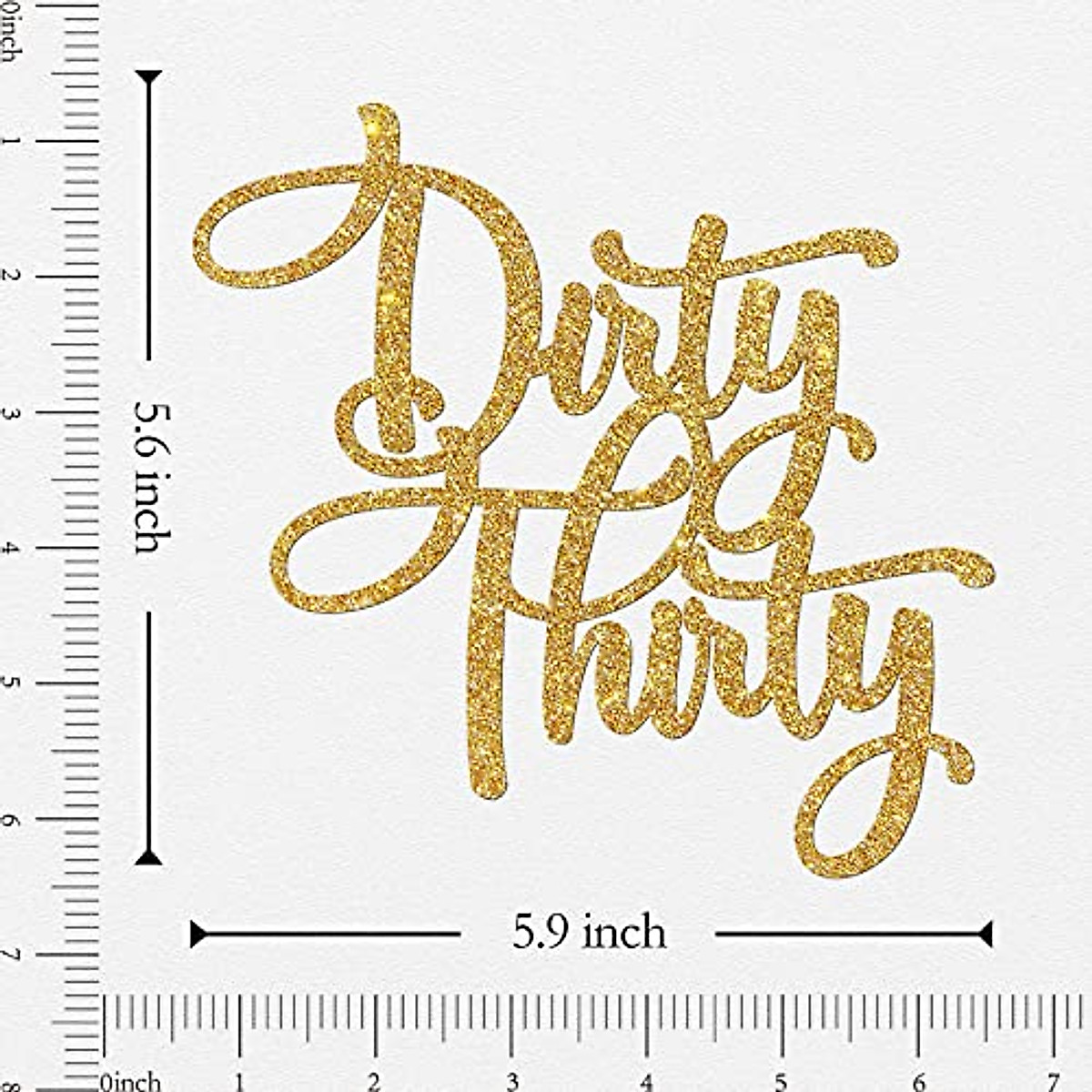 WeBenison Dirty Thirty Cake Topper/Happy 30th Birthday Cake Decor/Boy or Girl 30th Birthday Party Decorations/Gold Glitter