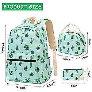 Bluboon Teen Girls Backpack School Book Bag Set with Lunch Box and Pencil Case for Kids and Children