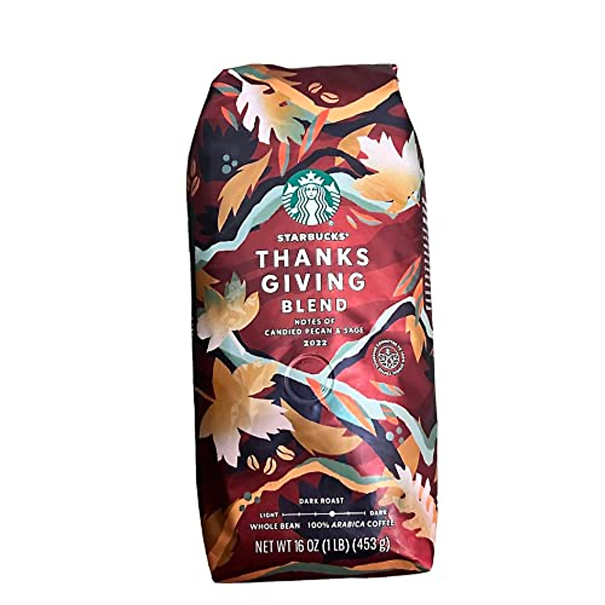 Starbucks Thanksgiving Blend Whole Bean Coffee 1 Pound (16 ounces), Packaging may vary