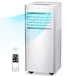 R.W.FLAME 8,000 BTU Portable Air Conditioner with Remote Control, Portable AC Unit for Room Up to 350 Sq.Ft, 3-in-1 Air Conditioner with Digital Display,24Hrs Timer,Installation Kit for Home, White