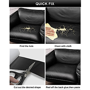 Numola Leather Repair Patch 4×60 inch Strong Adhesive Repair Tape, Anti Scratch Stick On Patch for Couch, Sofas, Car Seat, DIY Upholstery, Handbags, Jackets(Dark Brown)