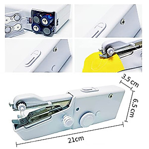 Handheld Sewing Machine Mini Professional Handheld Sewing Machine Sewing Tool Portable Easy to Operate for Beginners (Batteries not Included)