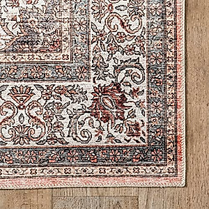 nuLOOM CIA Floral Stain-Resistant Machine Washable Area Rug, 8x10, Pink