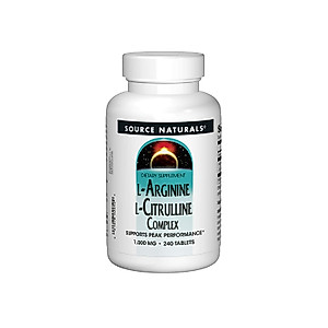 Source Naturals L-Arginine L-Citrulline Complex, Essential Amino Acid Supplement, Supports Peak Performance* 1,000 mg - 240 Tablets