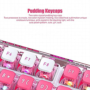 Luqeeg Wireless Mechanical Keyboard, 80 Keys Wireless Bluetooth Gaming Keyboard with RGB Backlight Compact Gaming Keyboard with 2 Layer Keycap Design, for Computer, Desktop, PC, Notebook