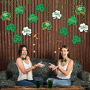 KatchOn, St Patricks Day Hanging Decorations - Pack of 30, No DIY | St Patricks Day Hanging Swirls Decorations | Shamrock Decorations | St Patricks Day Decorations | Saint Patricks Day Decorations