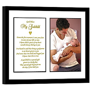 Poetry Gifts To Godchild from Godfather for Baptism, Christening or Birthday - Add 4x6 Inch Photo to 8x10 Frame