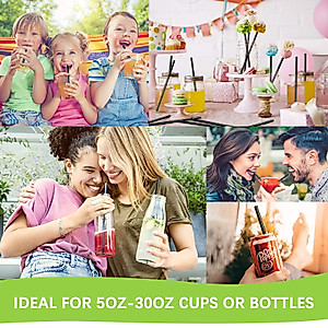 Plasticless 100 Pcs PLA Disposable Drinking Straws Corn Plant Based Biodegradable Straws, BPA Free Compostable Stir Sticks Black Straws, Reusable Straws Alternative to Plastic Straws for Party Drinks