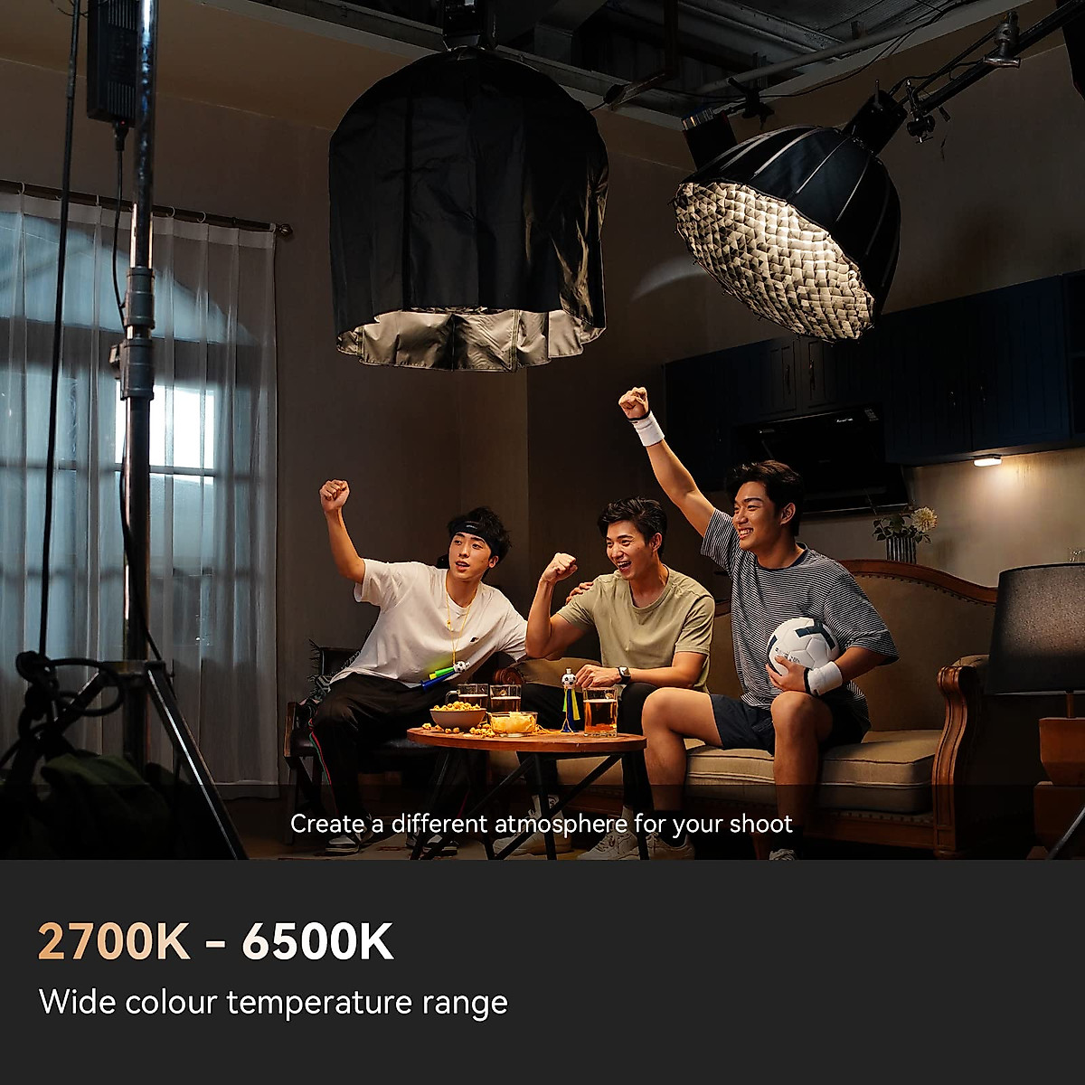 SmallRig RC 450B 450W Bi-Color LED Video Light 121,000Lux @1m CRI 95+ TLCI 96+ 2700K-6500K Camera Studio Lighting w/Bowens Mount Manual and App Control Remotely Professional Light - 3975