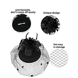 Feather Veil Mesh Hat Lace Short Glove 50s Costume Accessories for Women Wedding