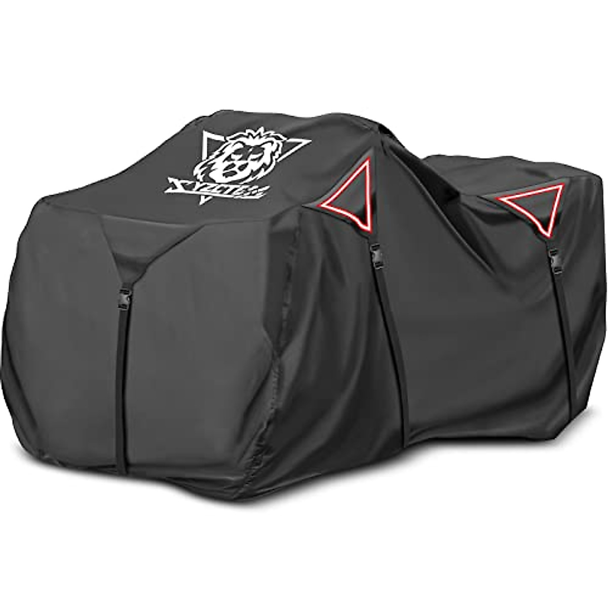 XYZCTEM Premium ATV Cover,Outdoor Protection Against Water, UV, Wind. Quad Cover for Can-am,Suzuki,Kawasaki, Honda, Yamaha, Polaris,and More.4 Wheeler Accessories with Thickened Straps(Black,103" L)
