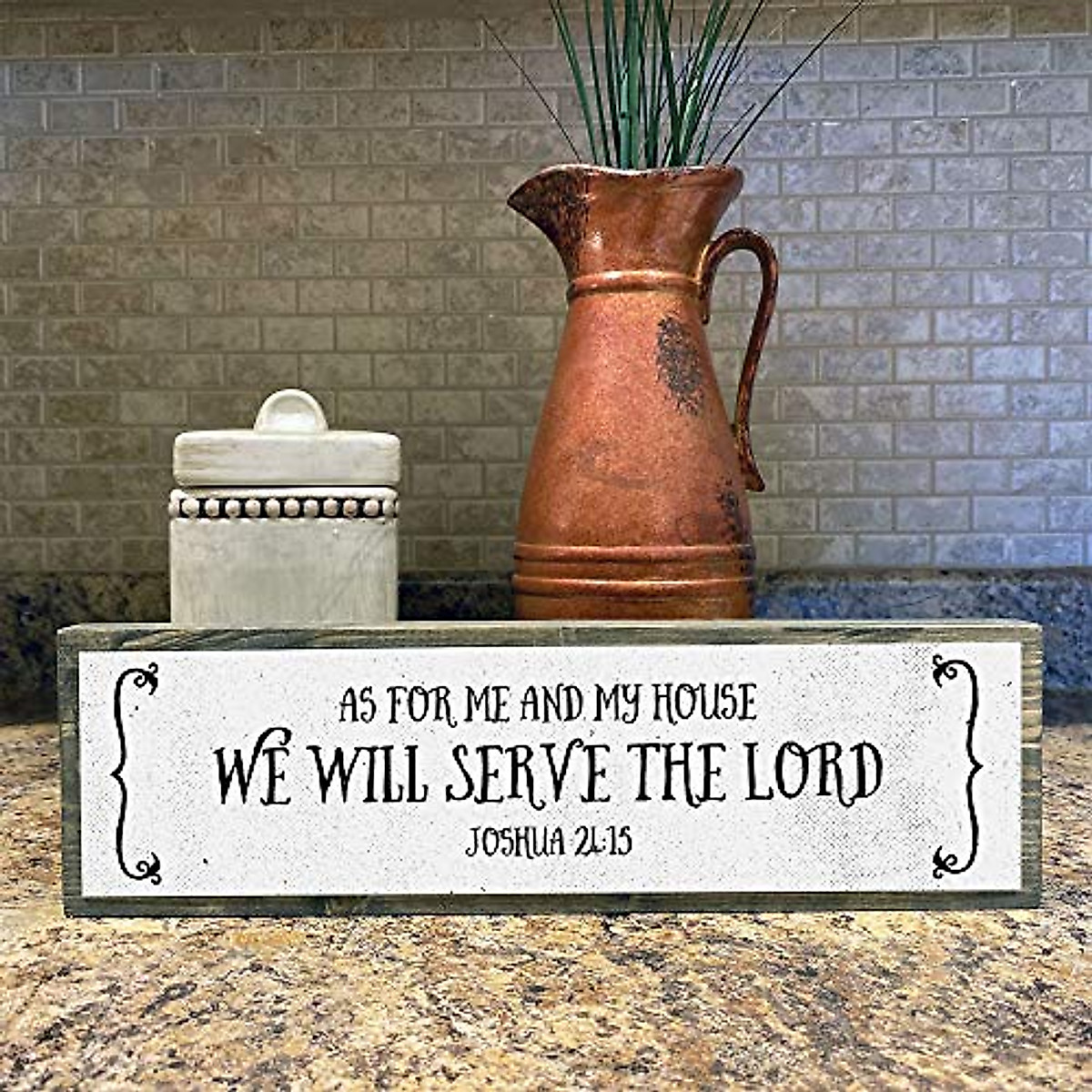 ANVEVO As for Me and My House We Will Serve The Lord - Metal Wood Sign Light - Bible Verse Decorations for Home - Rustic Farmhouse Decor - Rustic Wall Art - Home Decor Clearance - Modern Home Decor
