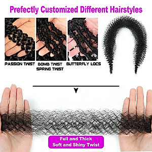 Afro Twist Hair 16Inch 3Packs Springy Afor Twist Hair Pre Fluffed Spring Twist Hair (16 Inch (Pack of 3), 1B#) …