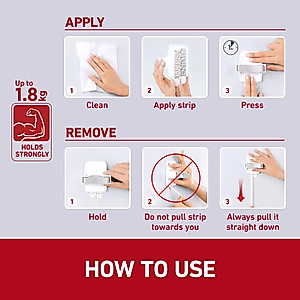 Command Broom and Mop Grippers Wall Hook, Damage Free Hanging Wall Mount Broom and Mop Holder, No Tools Household Cleaning Organizer for Living Spaces, 1 Hanger and 2 Command Strips